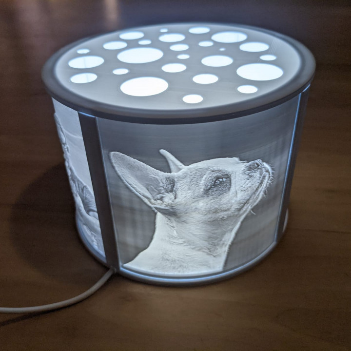 3D Printable Modular Lithophane USB Lamp by Christian M