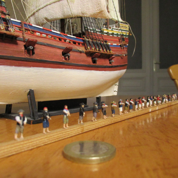 3D Printable Sailors and Officers to Crew Model Ships 1560-1670 by Alf ...
