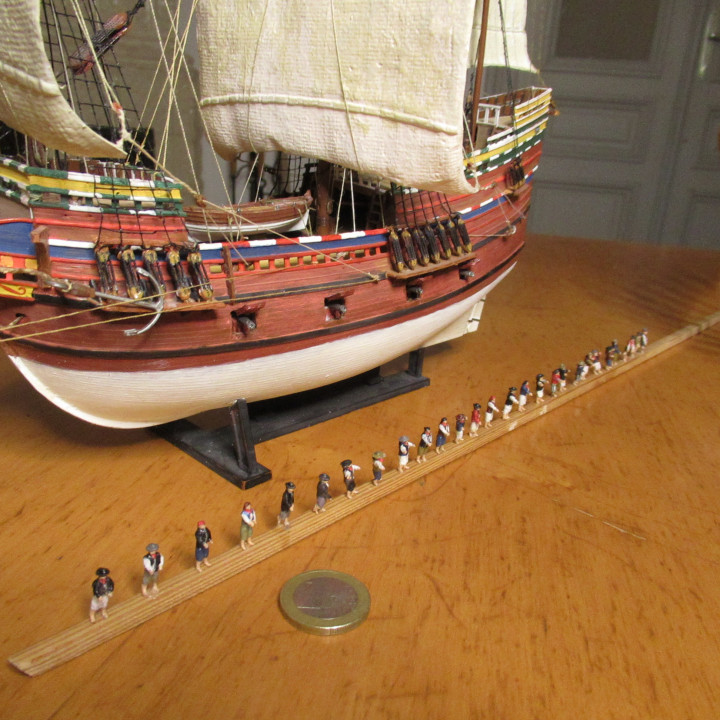 3D Printable Sailors and Officers to Crew Model Ships 1560-1670 by Alf ...