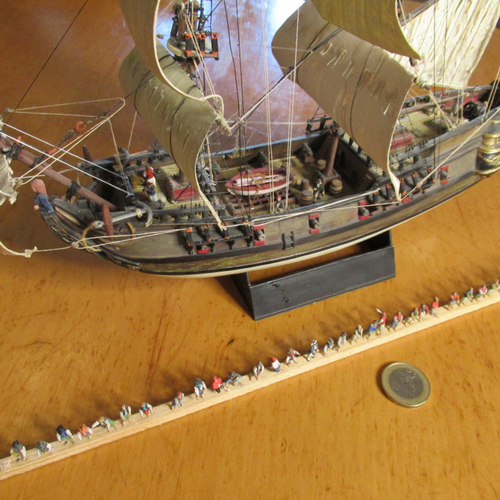 3D Printable Sailors and Officers to Crew Model Ships 1560-1670 by Alf ...