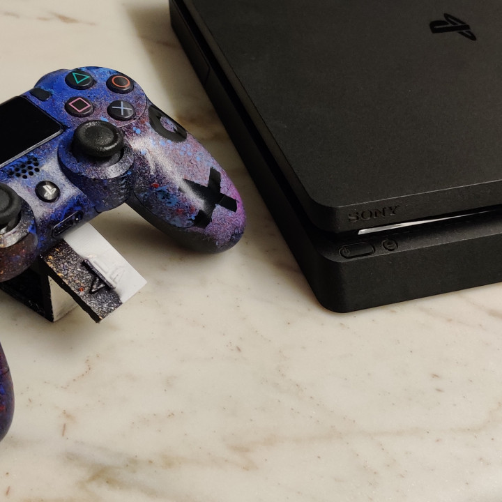 3D Printable PS4 remote holder/wall mount by Shaurya Khosla