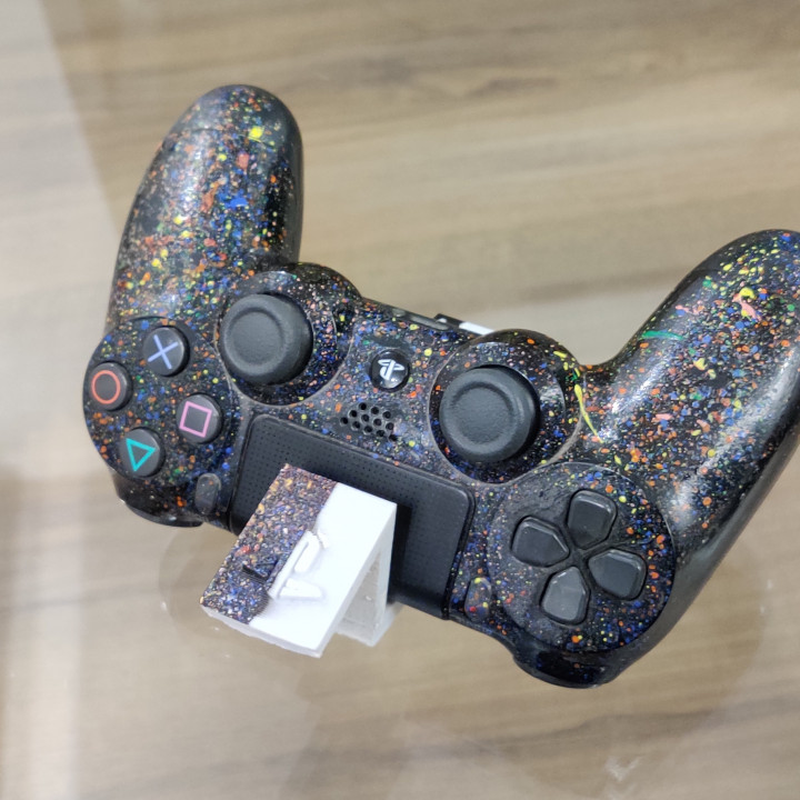 3D Printable PS4 remote holder/wall mount by Shaurya Khosla