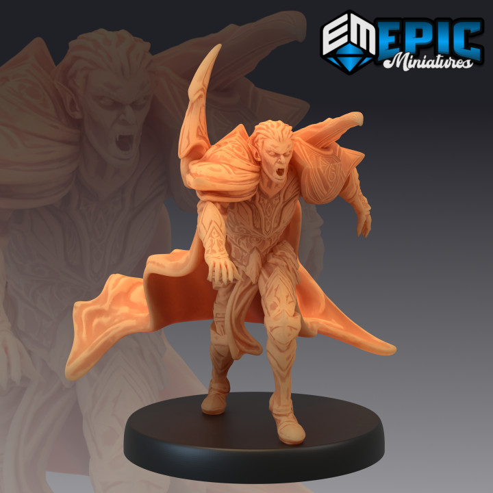 3D Printable Vampire Warrior Attacking / Undead Master by Epic-Miniatures