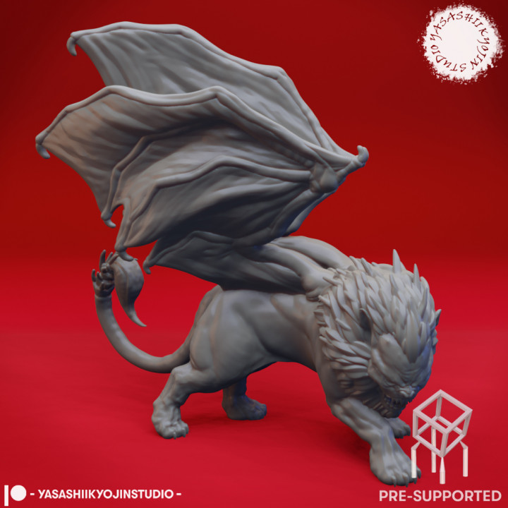 3D Printable Manticore - Tabletop Miniature (Pre-Supported) by Yasashii ...