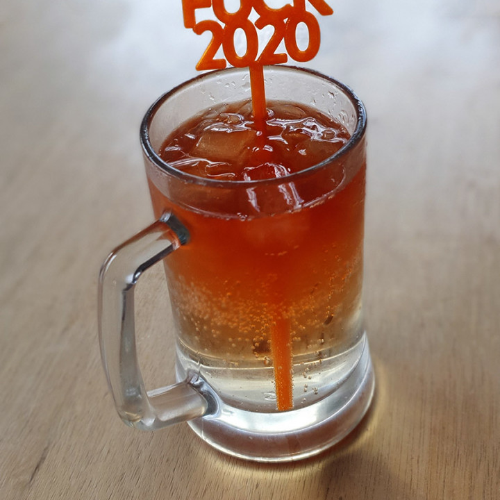 3D Printable Swizzle sticker / stirrer 2020/21 New Years Eve by Gadgetworks