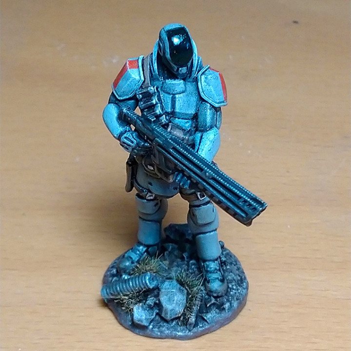 3D Printable Cyberpunk Heavy Soldier On Guard (pre-supported) by Vicko ...