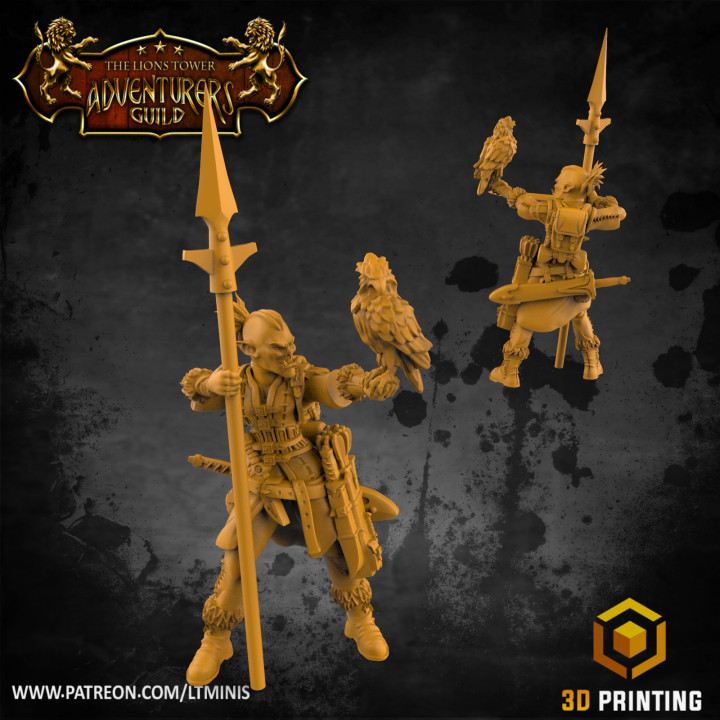 3D Printable Level Up Ranger - Female (3x modular 32mm scale miniatures ...