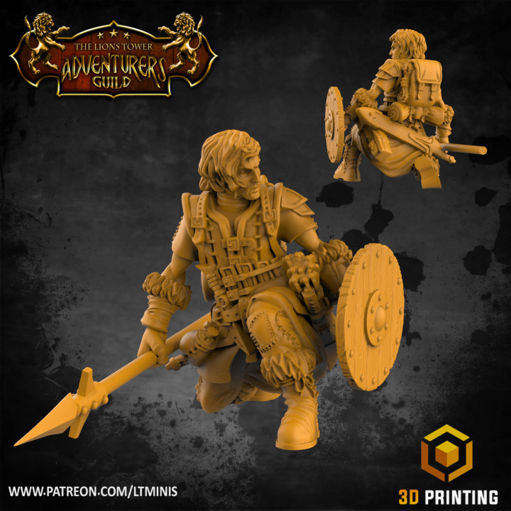 3D Printable Level Up Ranger- Male (3x modular 32mm scale miniatures ...