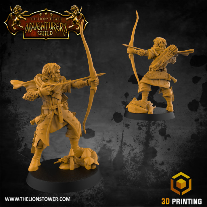3D Printable Level Up Ranger- Male (3x modular 32mm scale miniatures ...