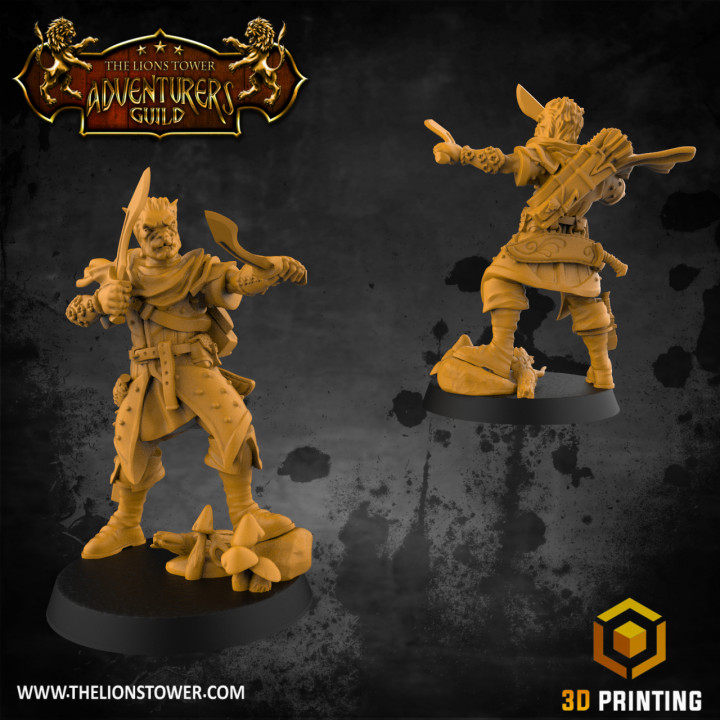 3D Printable Level Up Ranger- Male (3x modular 32mm scale miniatures ...