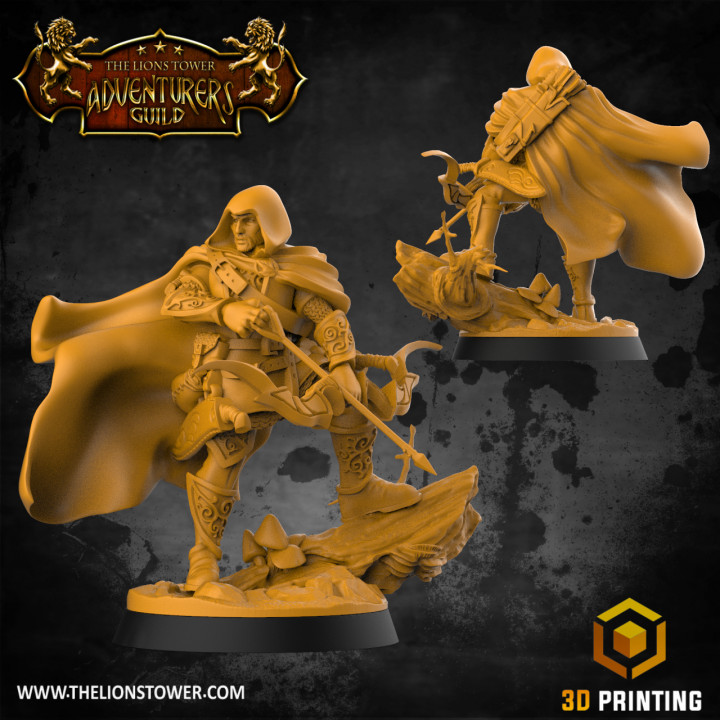 3D Printable Level Up Ranger- Male (3x modular 32mm scale miniatures ...