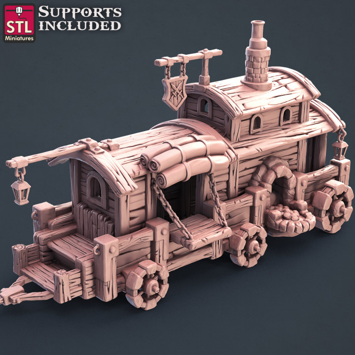 3D Printable Blacksmith Wagon by STL Miniatures