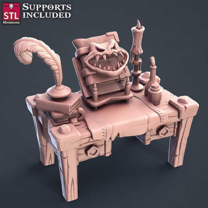 3D Printable Darkwizard Desk by STL Miniatures