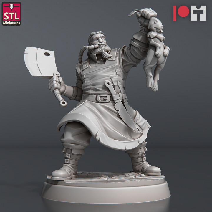 3D Printable Butcher Set by STL Miniatures
