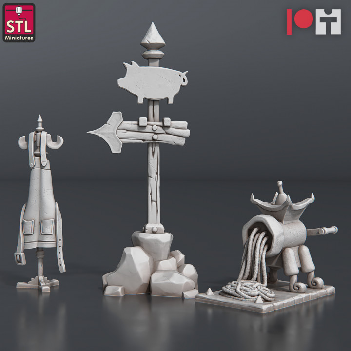 3D Printable Butcher Set by STL Miniatures