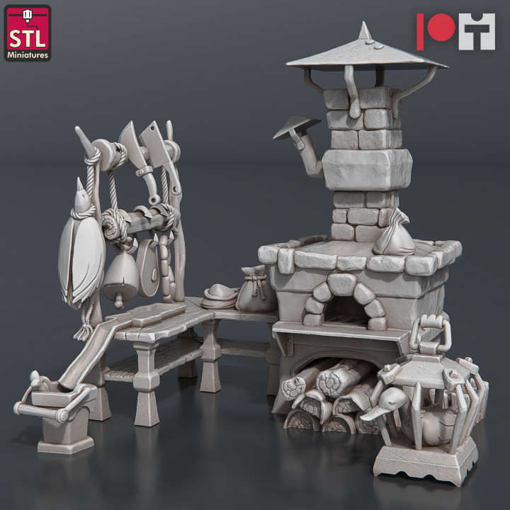 3D Printable Butcher Set by STL Miniatures