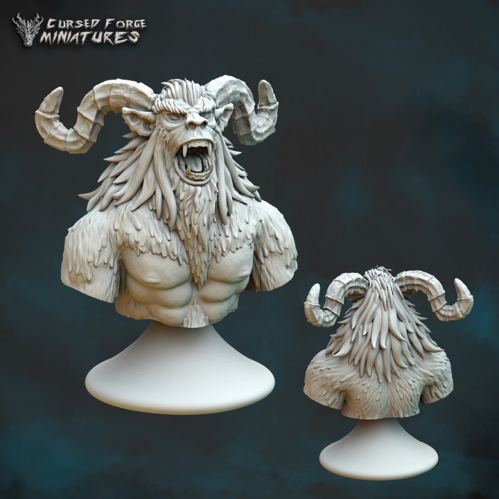 3D Printable Abominable Yeti bust by Cursed Forge Miniatures