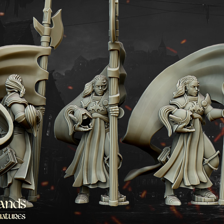 3D Printable Warriors of the Lady Command Group - Highlands Miniatures ...