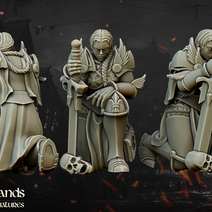 3D Printable Warriors of the Lady Command Group - Highlands Miniatures ...