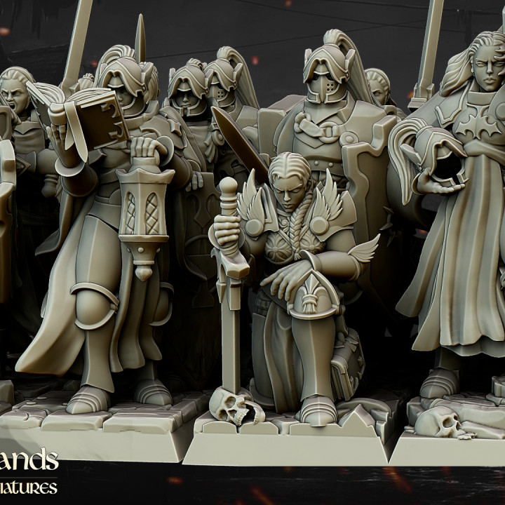 3D Printable Warriors of the Lady Command Group - Highlands Miniatures ...