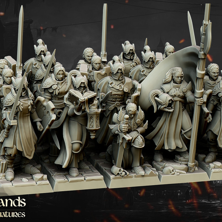 3D Printable Warriors of the Lady Command Group - Highlands Miniatures ...