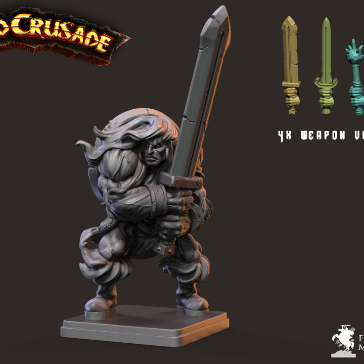 3D Printable Retrocrusade Barbarian by Fabio Rizzo