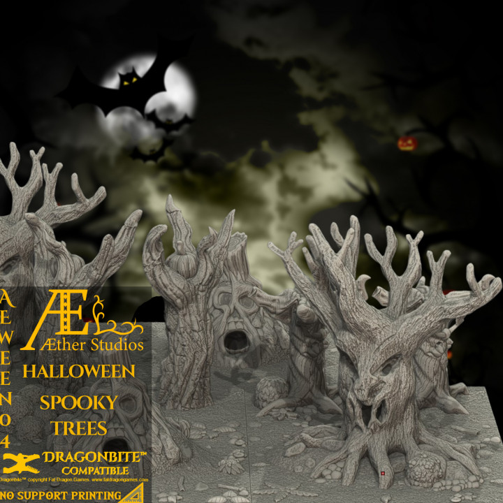 3D Printable AEWEEN04 - Spooky Trees by Aether Studios