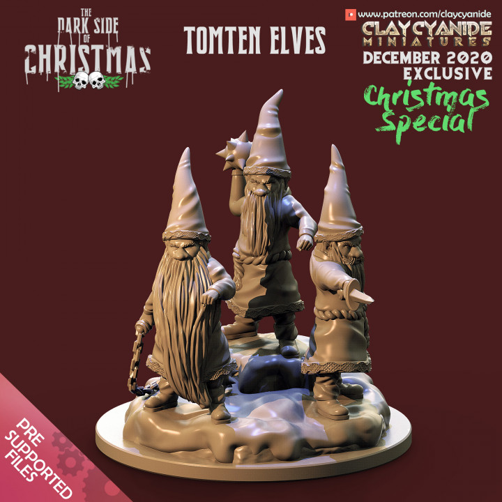 3D Printable Tomten Elves by Clay Cyanide Miniatures