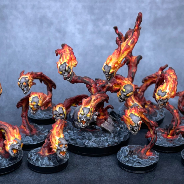 3D Print of Possessed Flaming Skulls (5 variations) by vulture