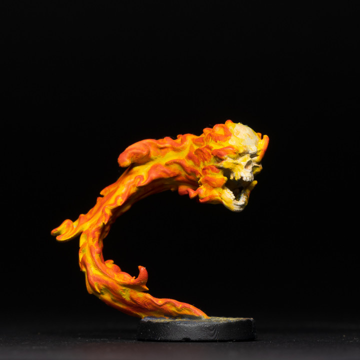 3D Print of Possessed Flaming Skulls (5 variations) by tcdeg