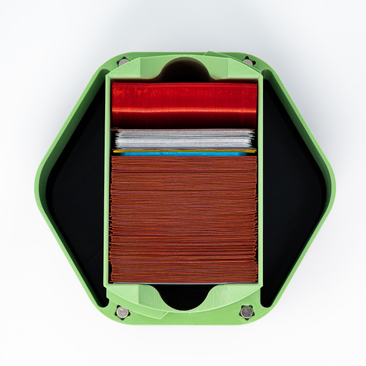 3D Printable Magnetic Locking Hexagon MTG Deckbox, Commander Sized by ...