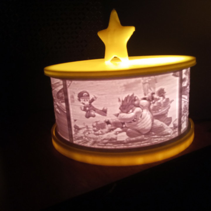 3D Printable Super Mario Litho Lamp by Joseph Brown