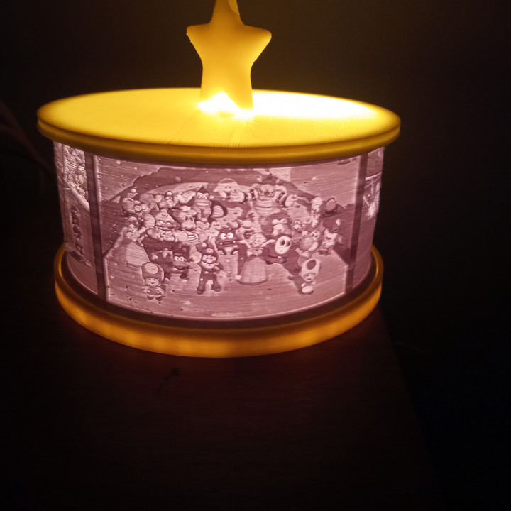 3D Printable Super Mario Litho Lamp by Joseph Brown