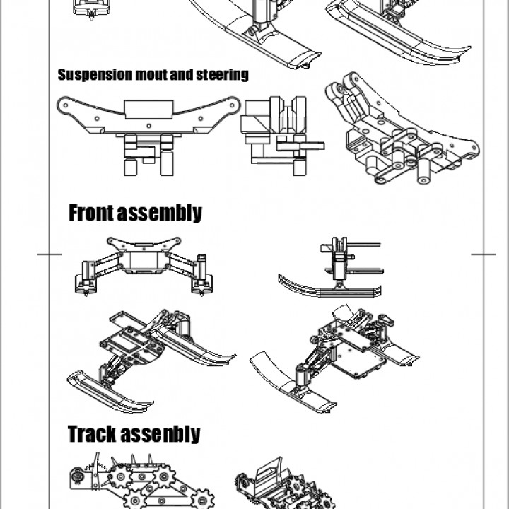 3D Printable Open Source 3D Printed RC Snowmobile (Open rc f1 ...