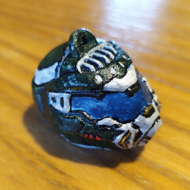 3D Printable Doom Guy Helmet Keychain by Alberto