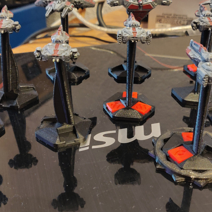 3D Printable Hexagonal Ship Stands by Christian Geißler