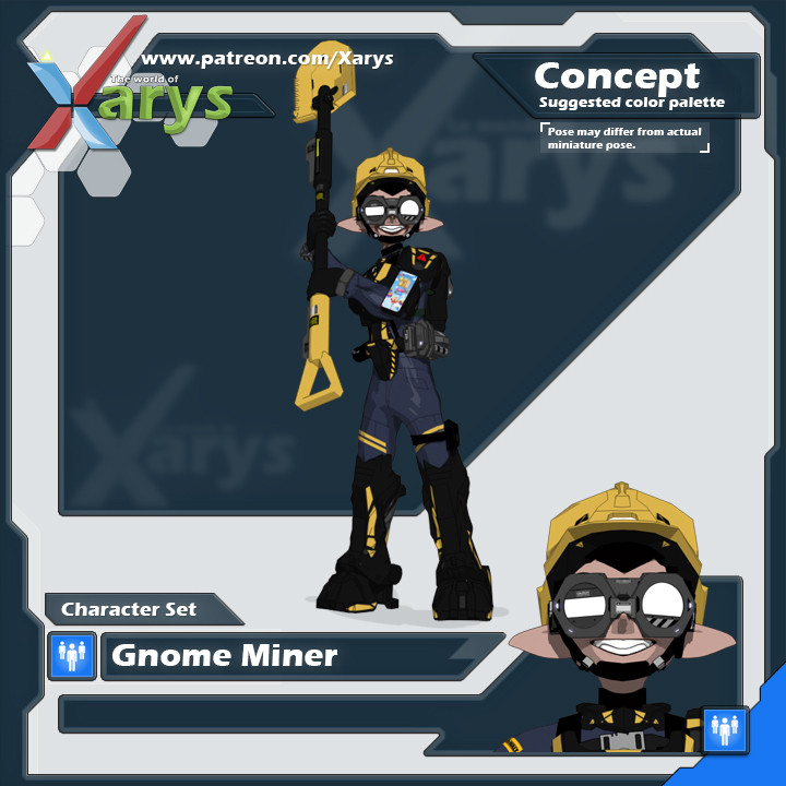 3D Printable Gnome Miner by Xarys Games