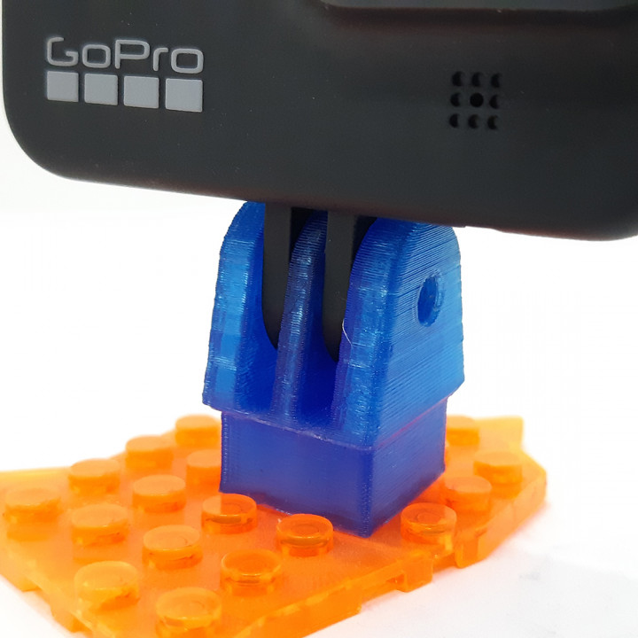 3D Printable Lego to GoPro 2x2 L Brick Mounting Adapter by Mike S