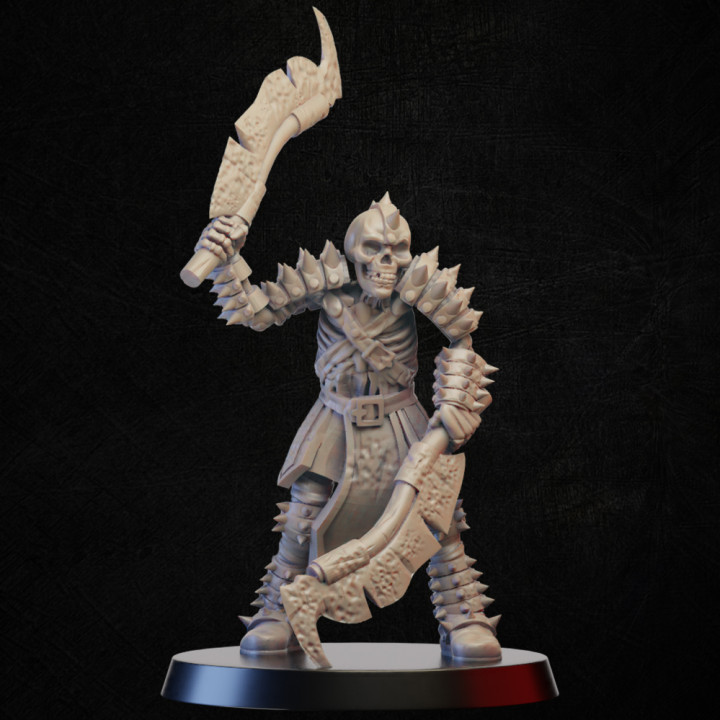 3D Printable Spiked skeleton warrior with dual swords by Stanislav ...