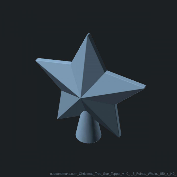 3D Printable Christmas Tree Star Topper by Code and Make