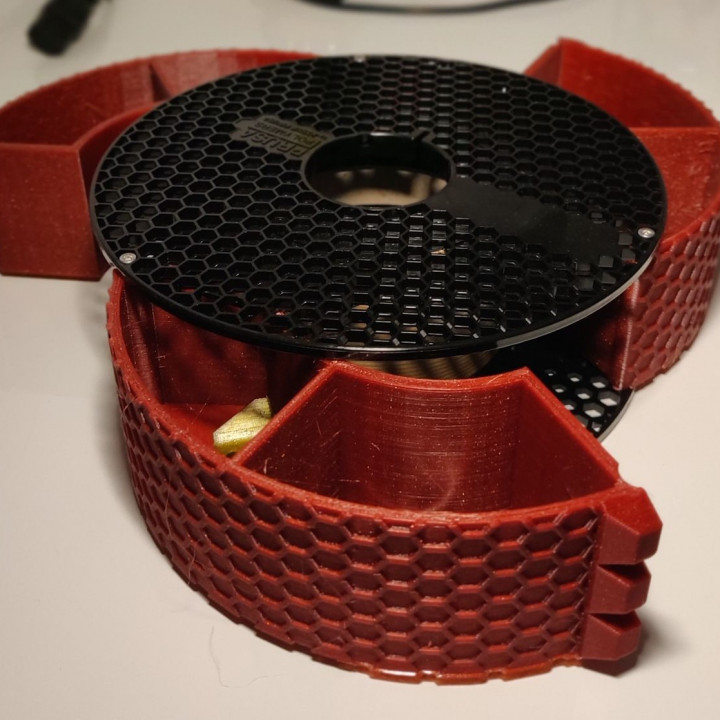 3D Printable Stackable Recycled Filament Spool Container by Marcin Gdowski