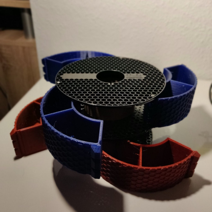 3D Printable Stackable Recycled Filament Spool Container by Marcin Gdowski