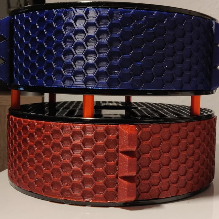 3D Printable Stackable Recycled Filament Spool Container by Marcin Gdowski