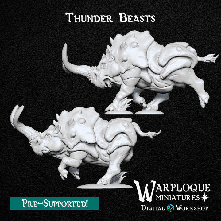 3D Printable Thunder Beasts by Warp Miniatures