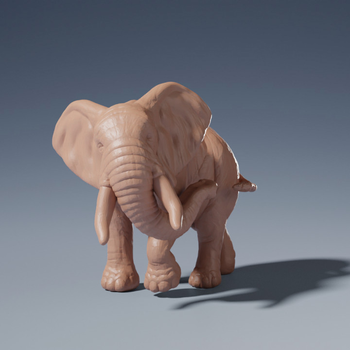 3D Printable 6mm Wild & War Elephants by Productions Diratia
