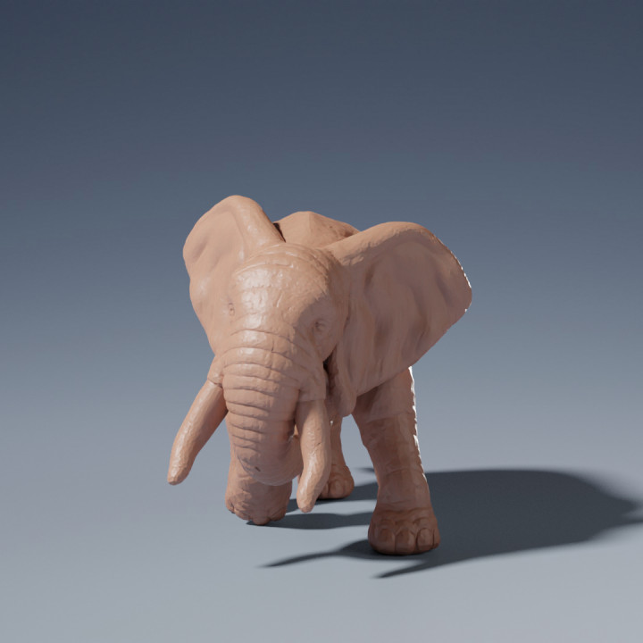 3D Printable 6mm Wild & War Elephants by Productions Diratia