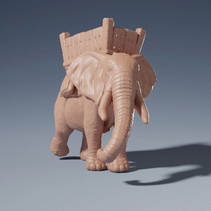 3D Printable 6mm Wild & War Elephants by Productions Diratia