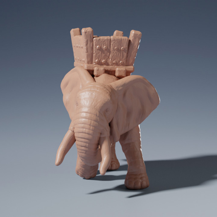 3D Printable 6mm Wild & War Elephants by Productions Diratia