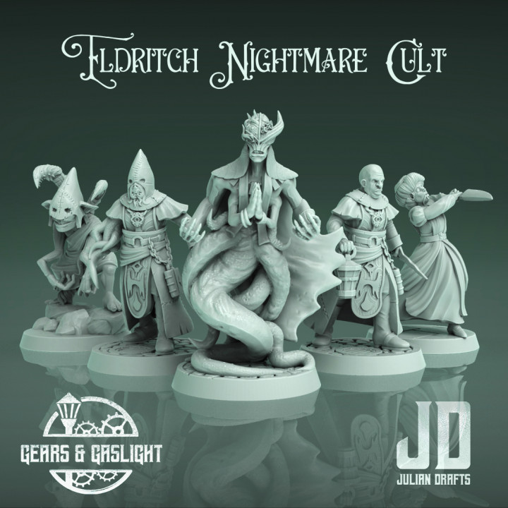 3D Printable Eldritch Nightmare Cult -Set by Julian Drafts