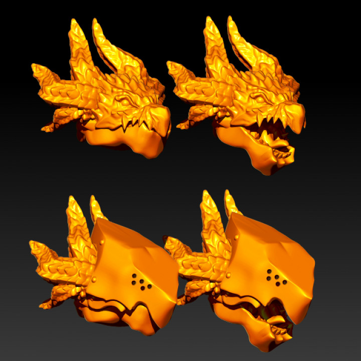 3D Printable Dragonborn_head_set by Action Figure Fusion